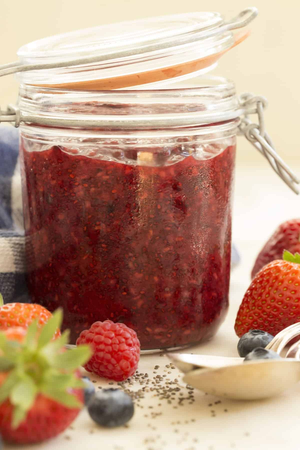 Mixed Berry Chia Seed Jam - The Harvest Kitchen