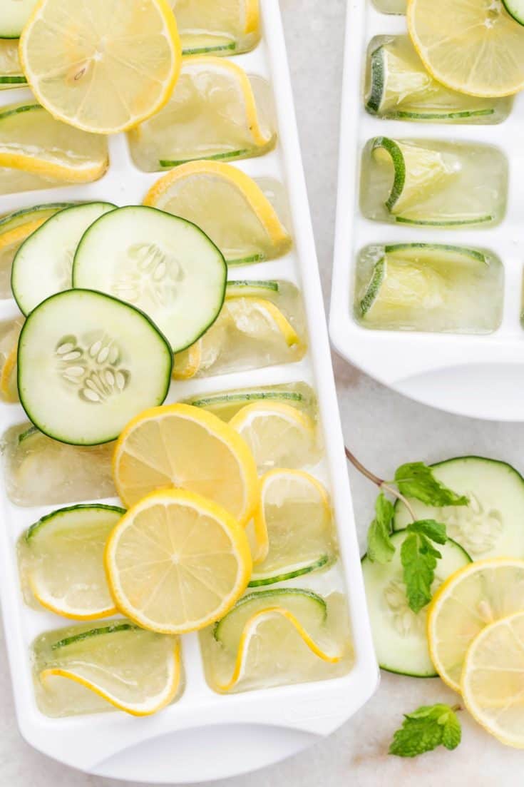 Hydrating Lemon Cucumber Ice Cubes - The Harvest Kitchen