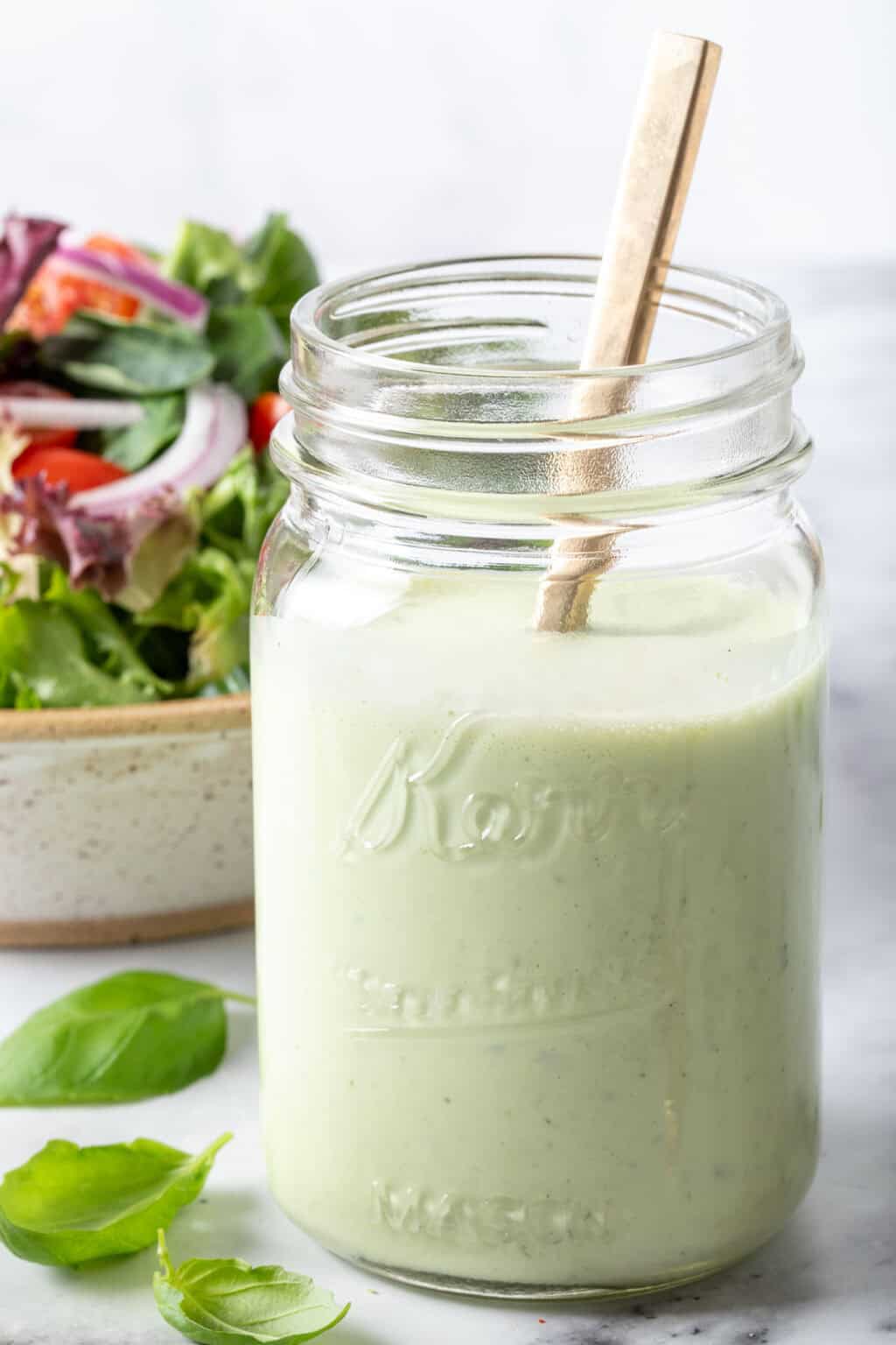 Creamy Basil Salad Dressing - The Harvest Kitchen