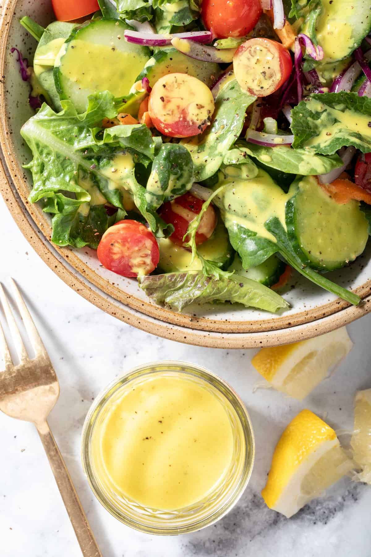 Turmeric Lemon Tahini Dressing - The Harvest Kitchen