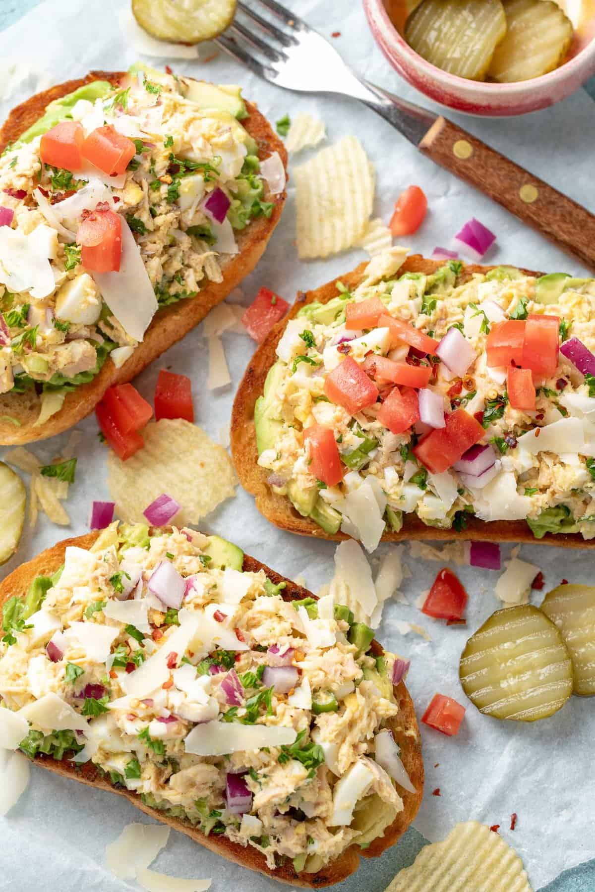 Tuna Egg Salad Avocado Toast - The Harvest Kitchen
