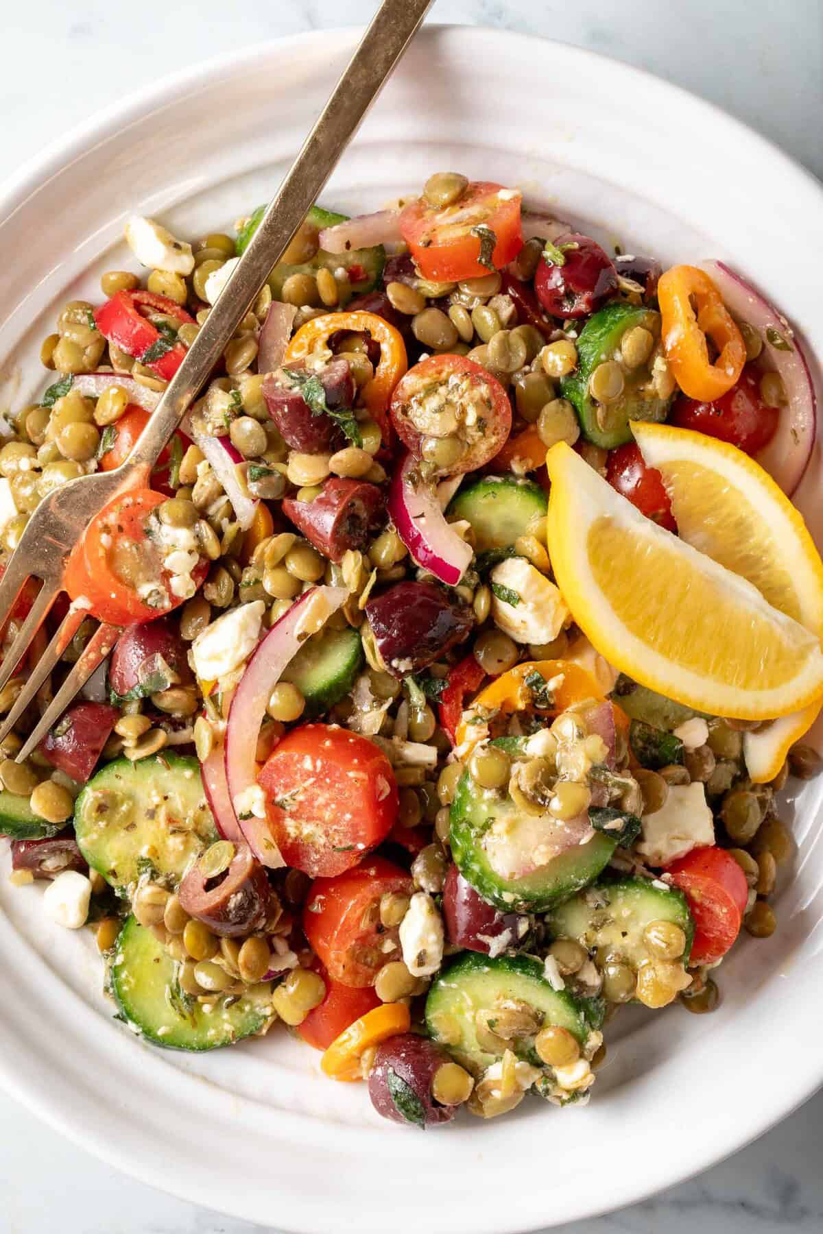 Greek Lentil Salad - The Harvest Kitchen